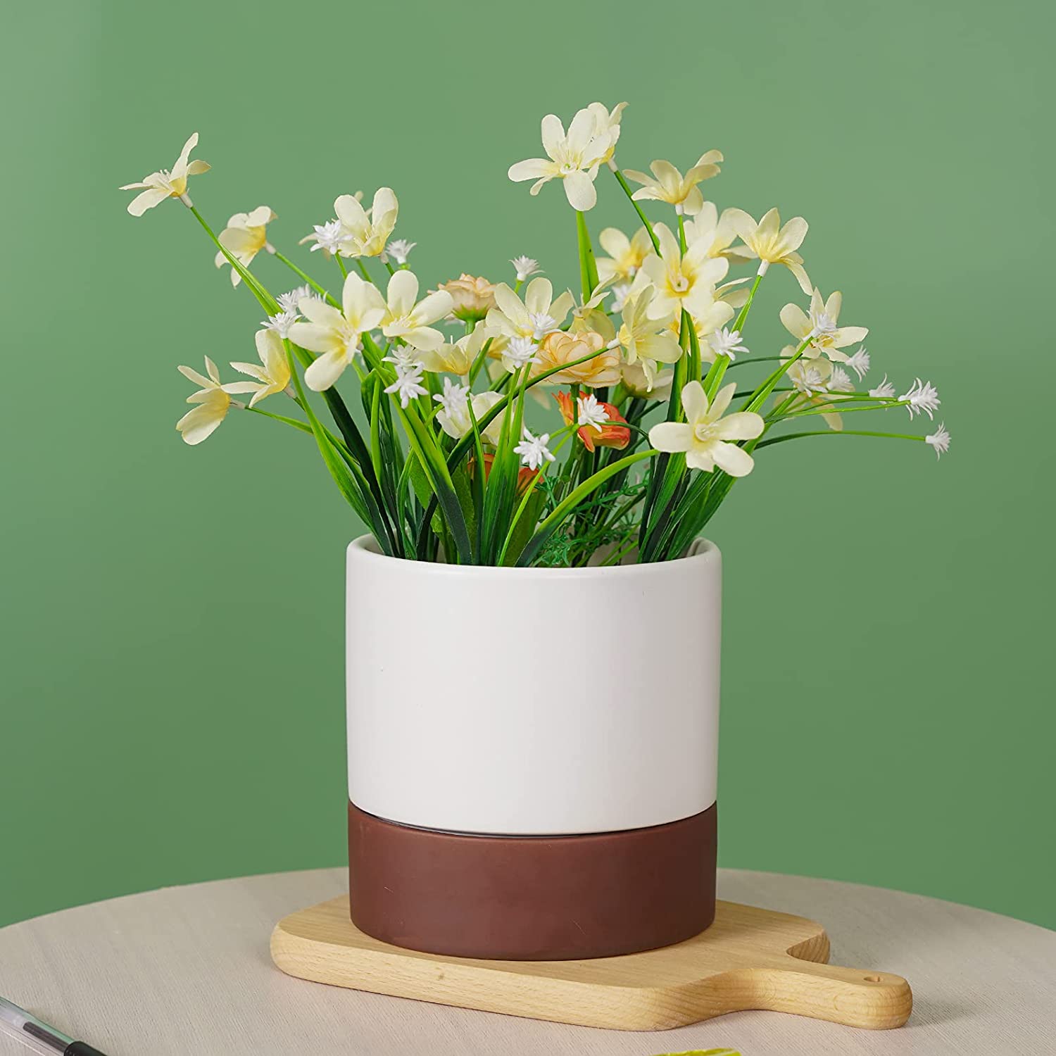 6 Inch Ceramic Planter Pot With Drainage Hole